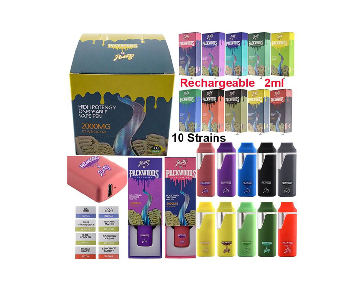 Packwoods x Runtz Disposable High Potency Vape Pen 2000mg Empty